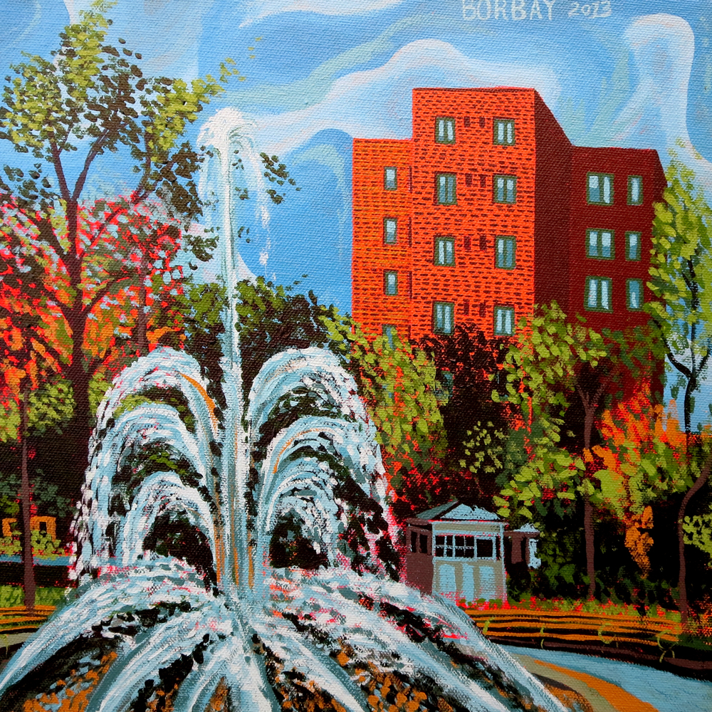 Peter Cooper Village Stuyvesant Town Fountain Painting - BORBAY